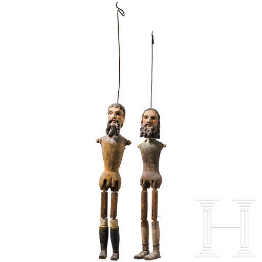 Two Large German Marionettes, Circa 1900