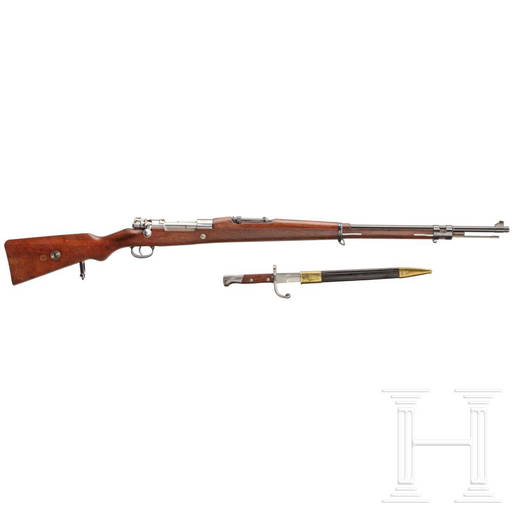 A Mauser Rifle Mod. 1908, By Dwm, With Matching Bayonet