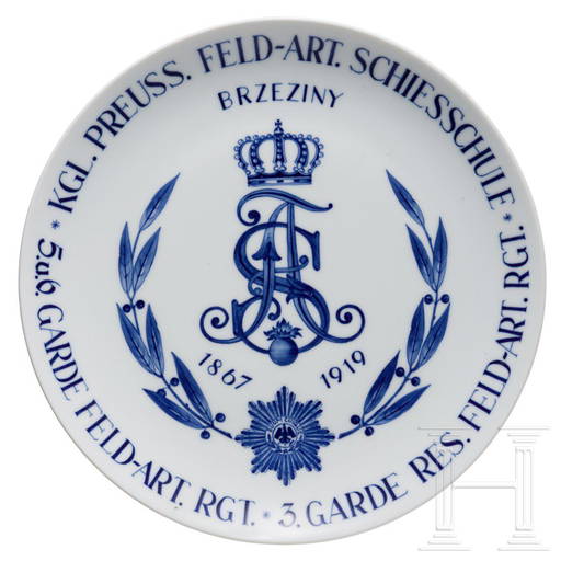 A Meissen Regimental Plate Of The Royal Prussian Field