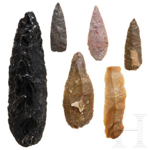 Six Central European Stone Tools, Palaeolithic To