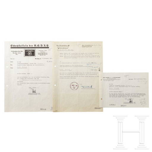 Ss Gruf. Hanns Albin Rauter Two Signed Letters To