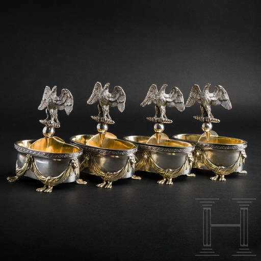 Giuseppe Valadier (1762 - 1839) – a set of four salt cellars, probably ...
