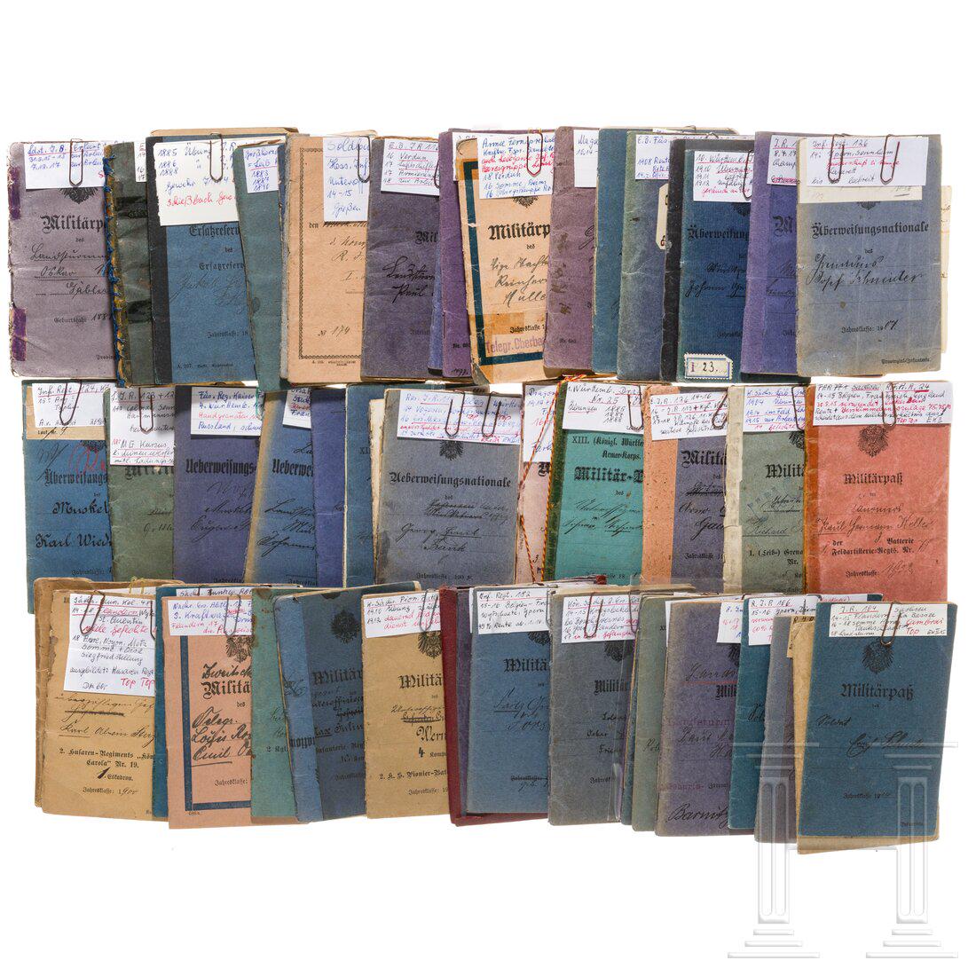 Approx. 50 Military Passports And Pay Books Of Soldiers Of The Imperial ...