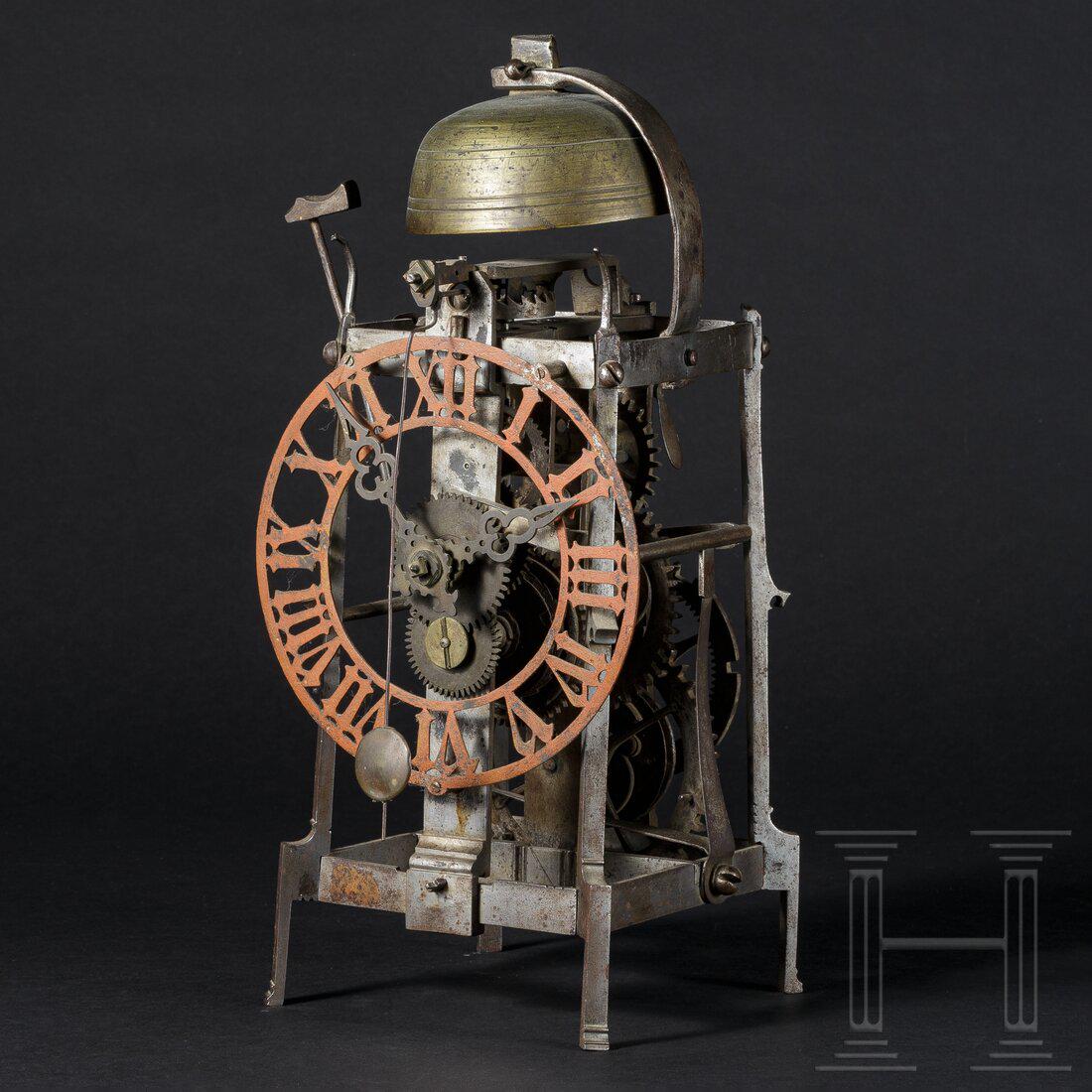 A South German or Swiss late Gothic mechanical iron clock, 16th century ...