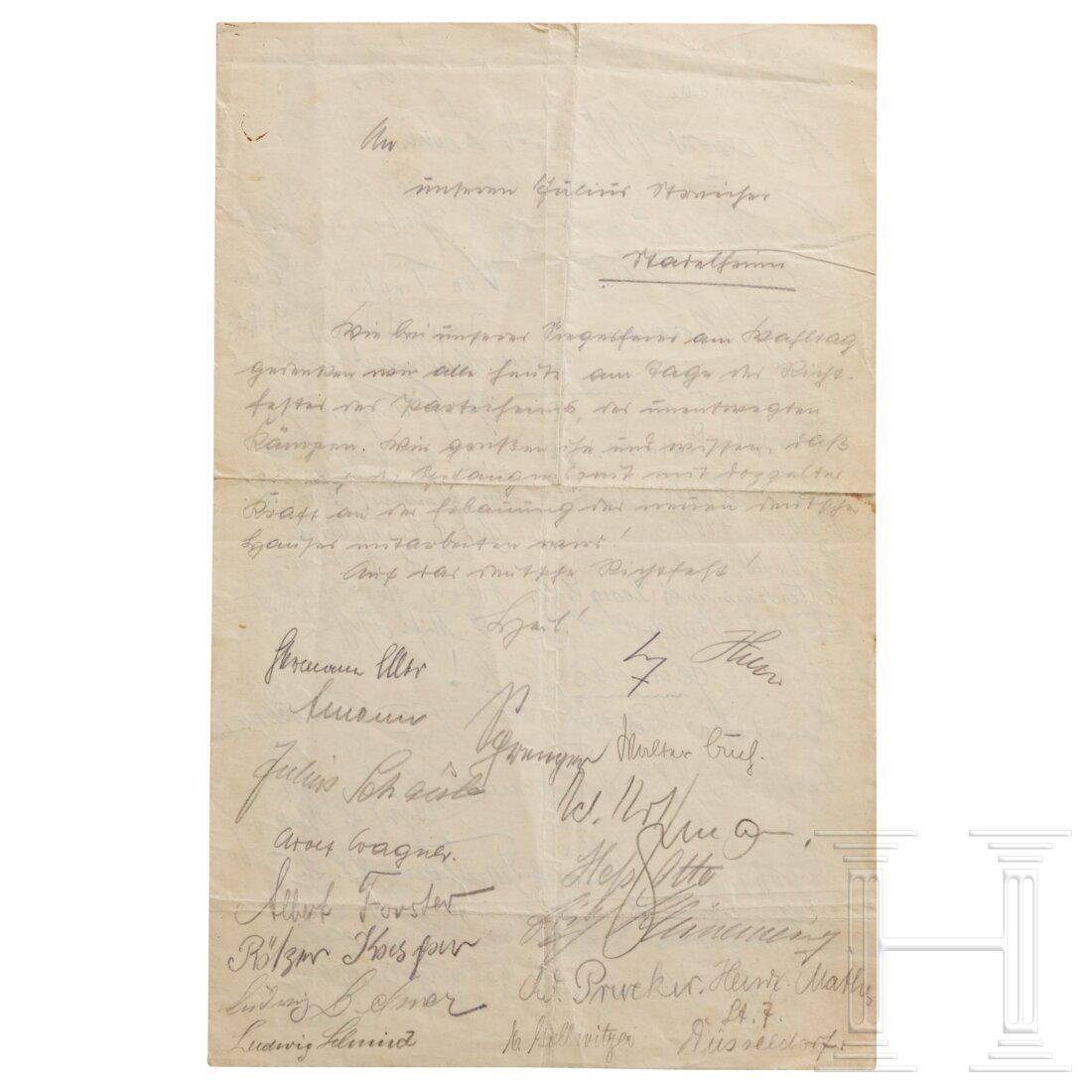 Adolf Hitler â€“ a dedication and autographs for Julius Streicher on ...