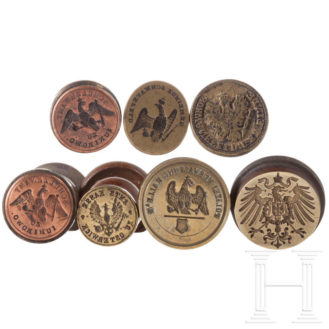 Six German official seals and one punch, 19th century (#9310) on Feb 02 ...