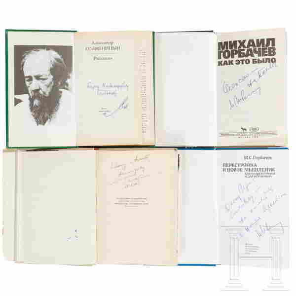 Four Soviet/Russian books with handwritten signatures by Yuri Gagarin ...