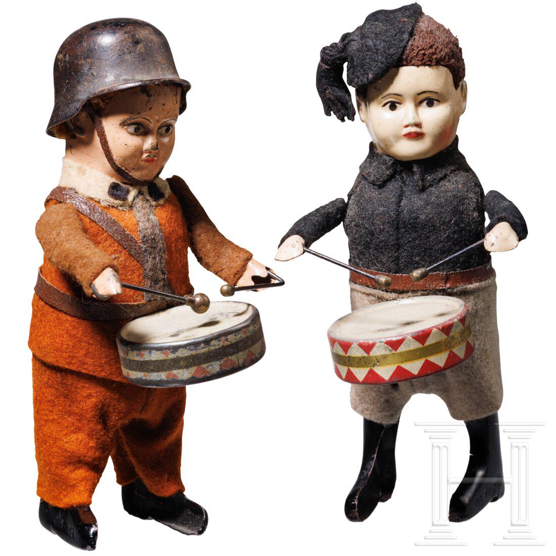 Two Dancing Schuco Drummer Figures An Italian Fascist And A Soldier ...