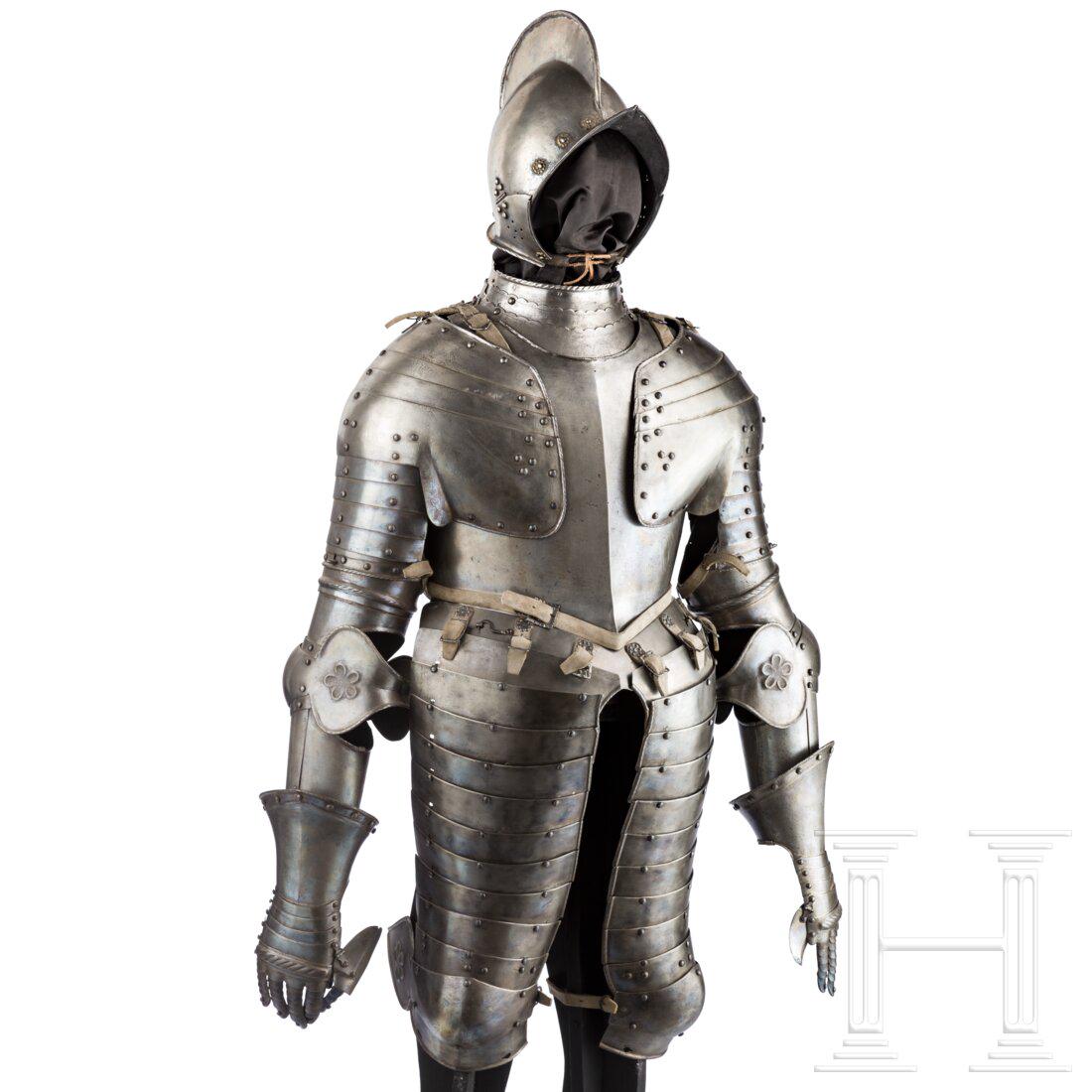 A Full Suit Of German Field Armour With Open Burgonet, Circa 1600