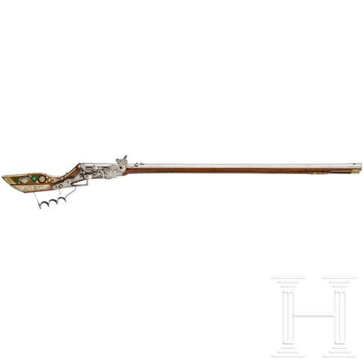 A Bone Inlaid Silesian Tesching Wheellock Rifle, Mid 17th Century