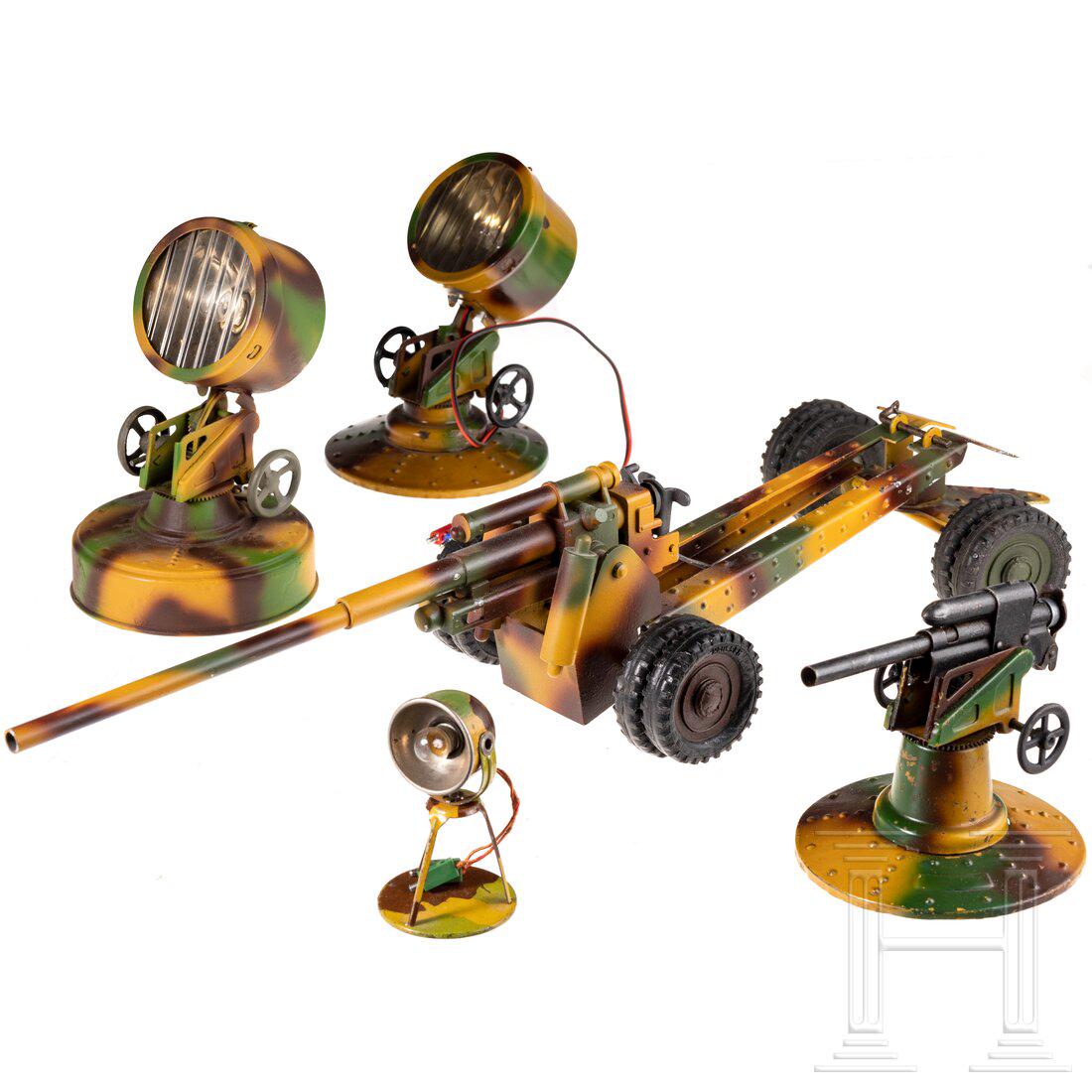 A Hausser And Lineol Tin Toy Group With A Field Howitzer 726, Various ...