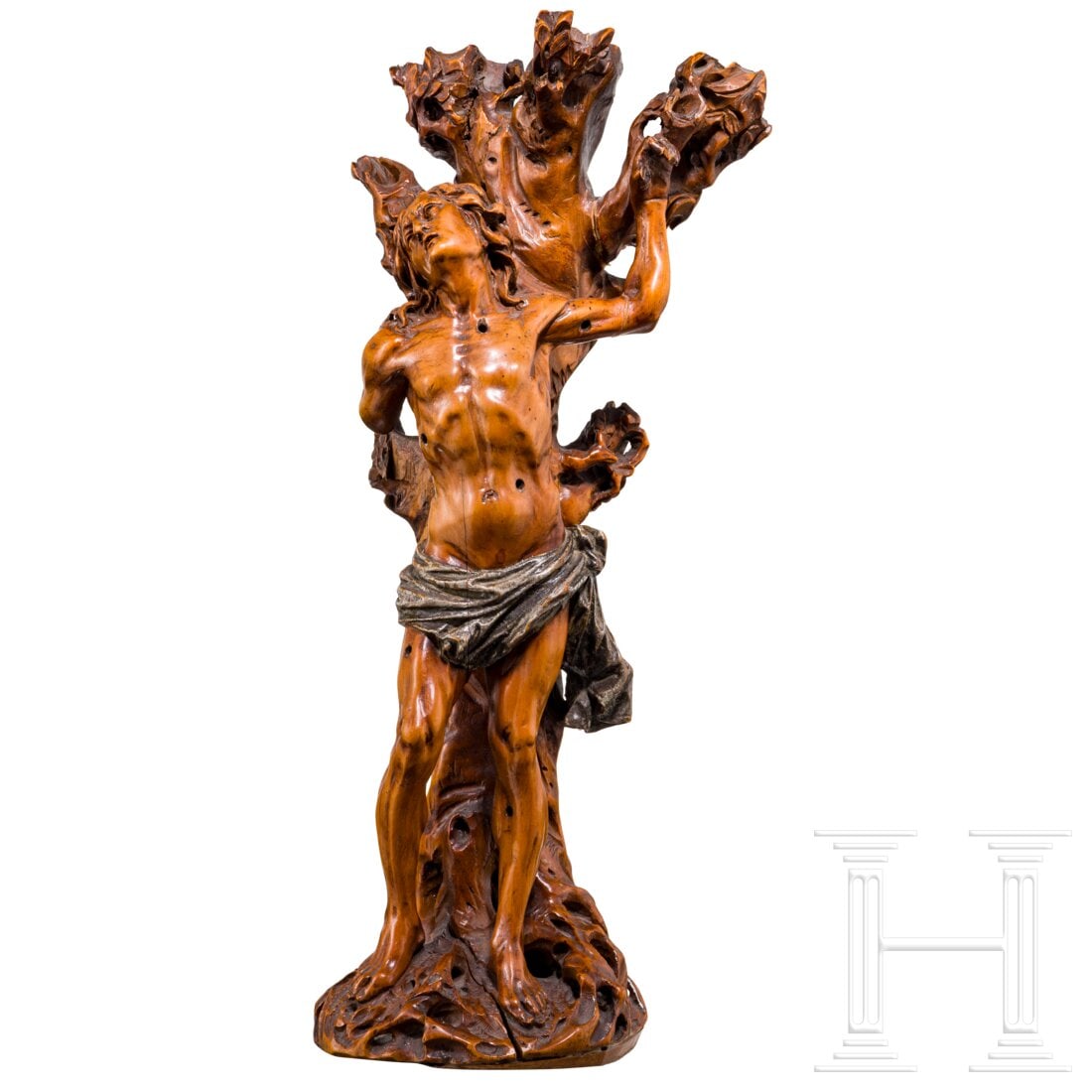 A German Carved Boxwood Figure Of Saint Sebastian, Attributed To ...