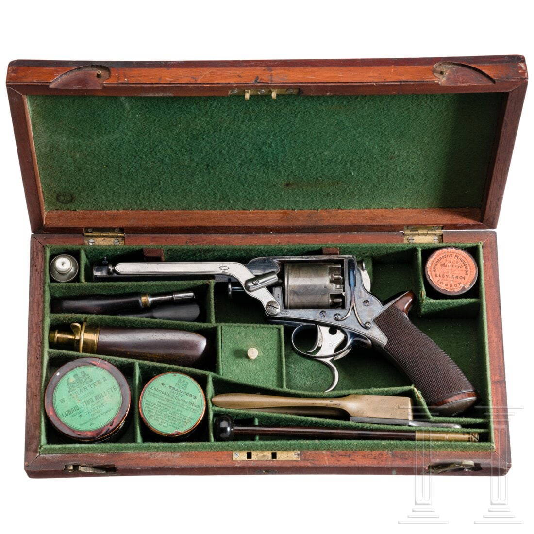 An English Cased Tranter "double Action Only" Double Trigger Percussion ...