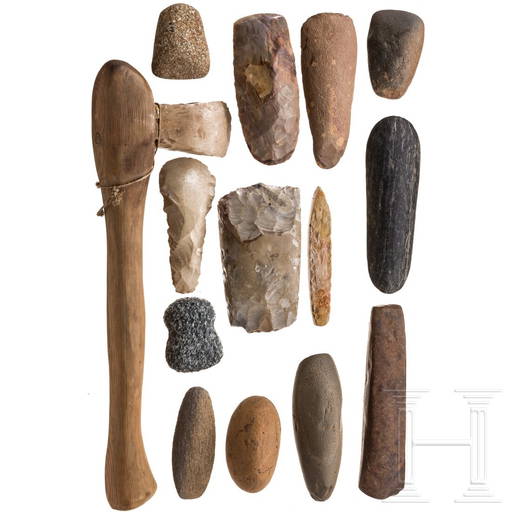 14 Neolithic Stone Tools, Mostly Hatchets, Circa 4th 3rd Millennium B.c.