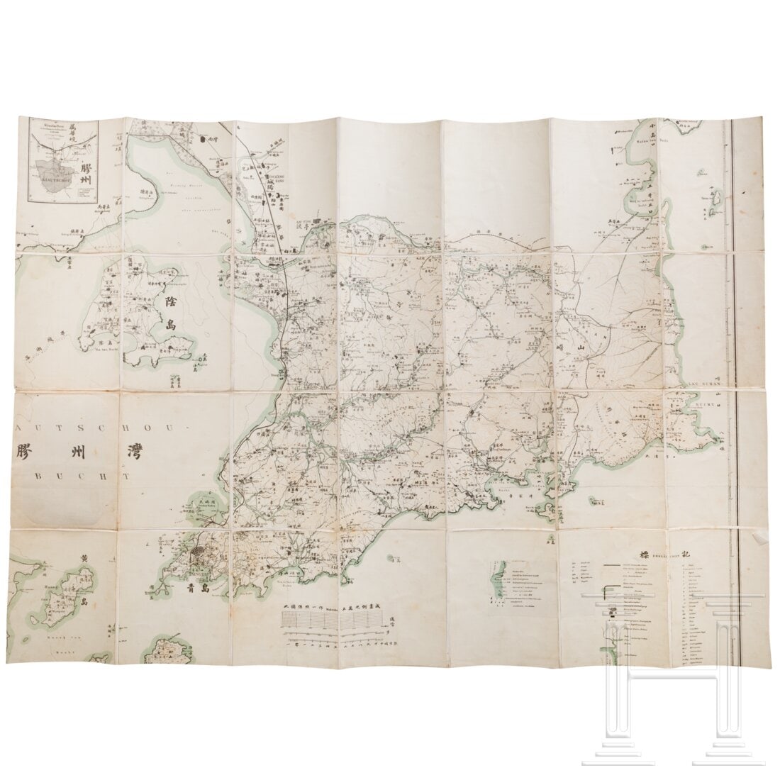 A Large Contemporary Map Of Kiautschou, Dated 1907