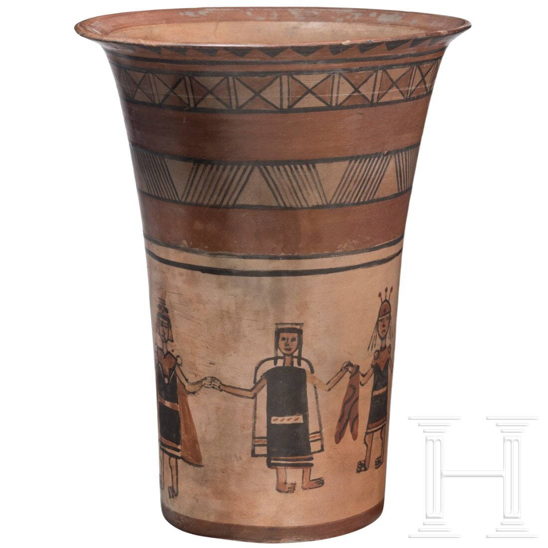 A Large Painted Peruvian Clay Beaker, Nazca, 7th - 8th Century A.d. Auction