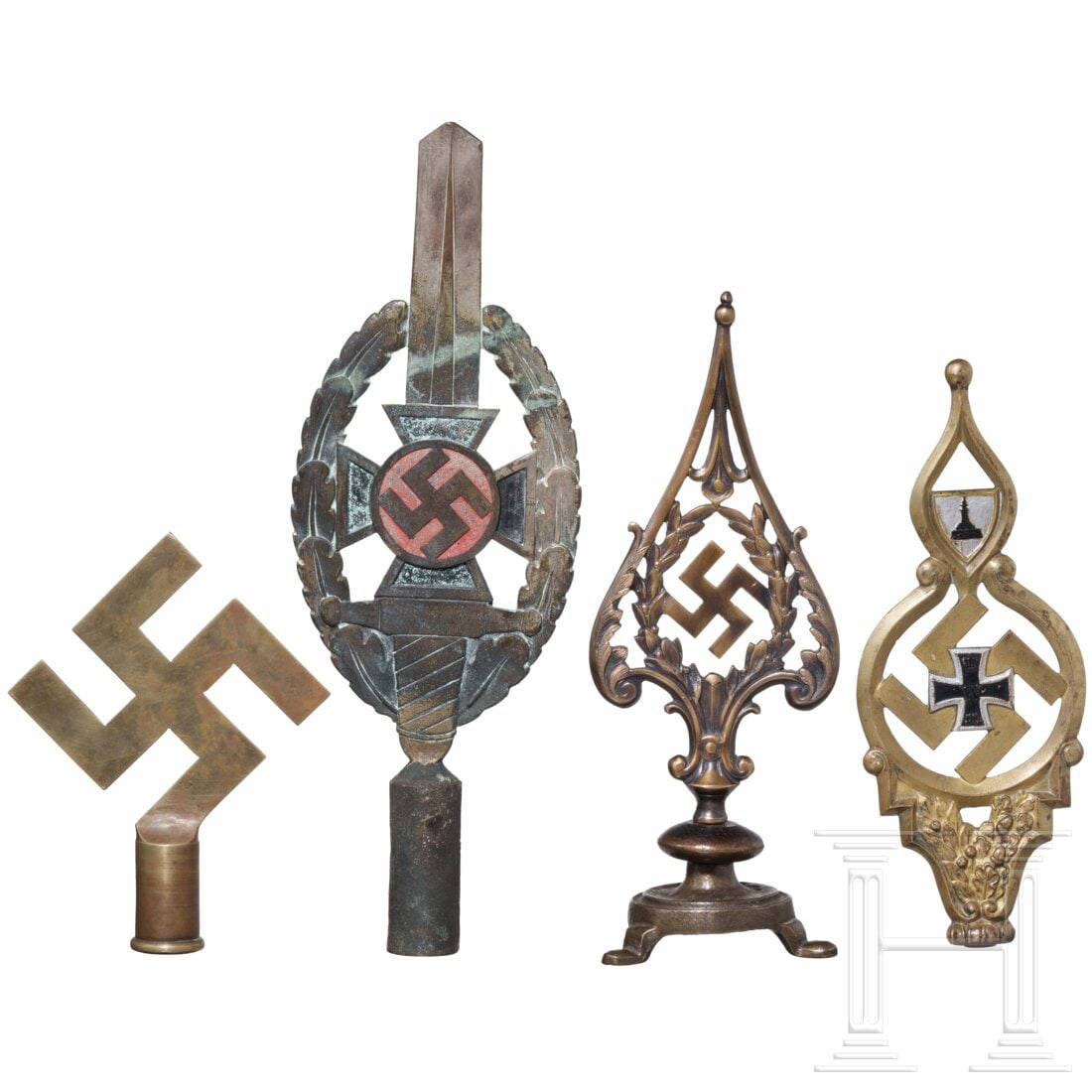 Four Flag Pole Finials Auction