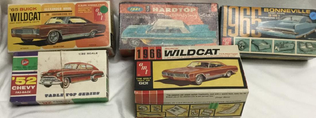 5 Vintage Car Toy Models Unbuilt Amt Pyro