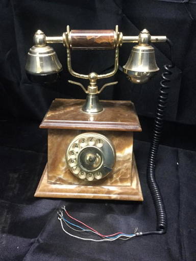 Onix Italy Goldplate Marble Base Antique Telephone