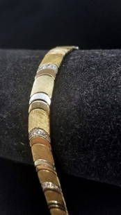 Vintage 14k Tri Color Gold Flexible Bracelet.