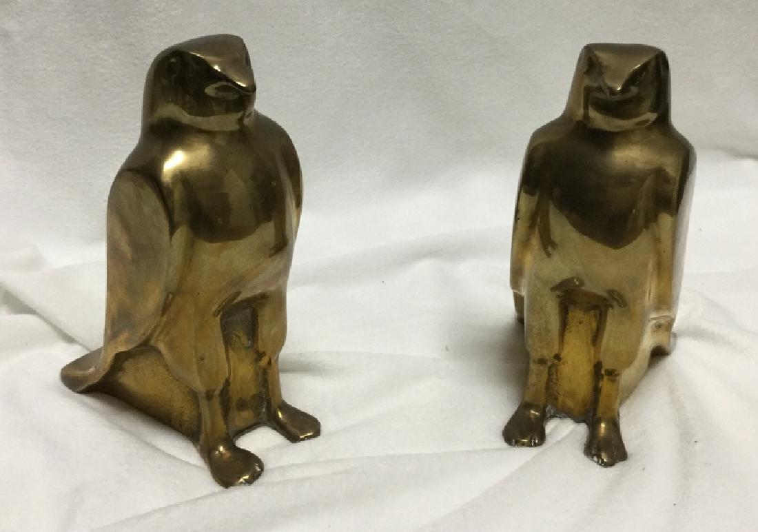 PAIR VINTAGE CAST BRONZE OSIRIS BIRD SCULPTURES