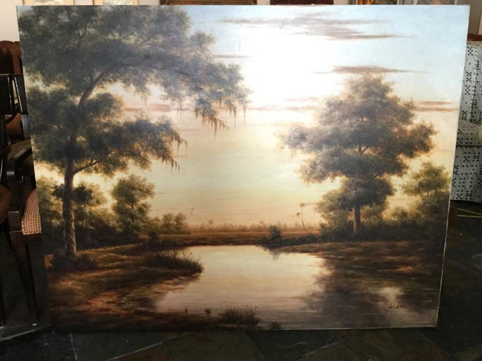 Valdivia Artist Signed Highway Men Style Marsh Oil