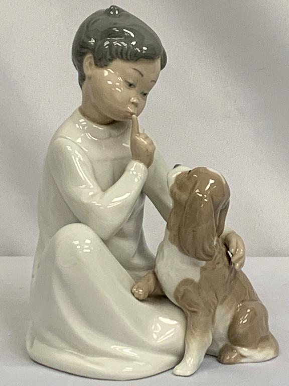 Lladro #4522 "boy With Dog" Figurine Retired