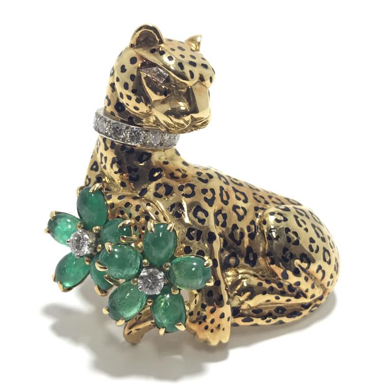 EMIS STUNNING 18K GOLD ENAMEL SPOTTED LEOPARD PIN - Jan 01, 2020 ...