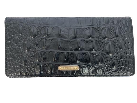 Vtg Brahmin Melbourne Ady Black Leather Wallet