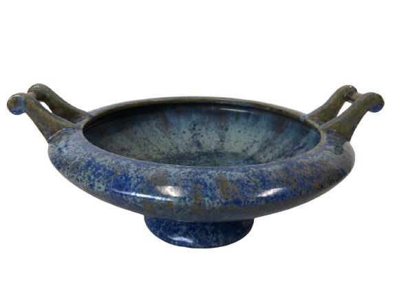 Vtg Mid Mod Ceramic Green Studio Pottery Bowl 12"