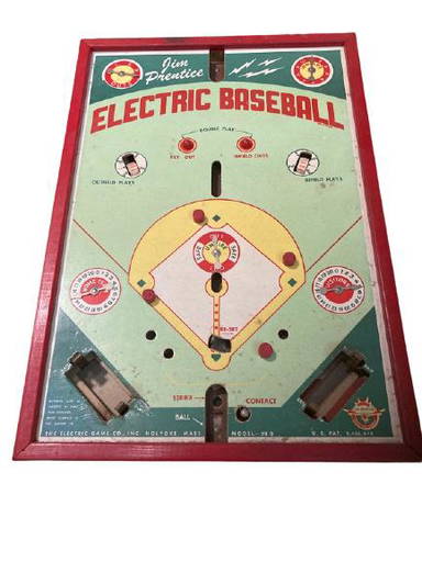 Vintage 1950's Jim Prentice Electric Baseball Game