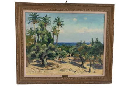 Gaston Sebire Original Landscape Oil Painting On Canvas Framed Signed Artwork
