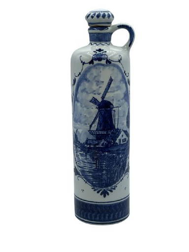 Vtg Handpainted Delft Bols Ship Decanter