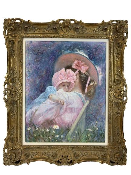 R. Tolan "mother & Daughter Original Painting 39"