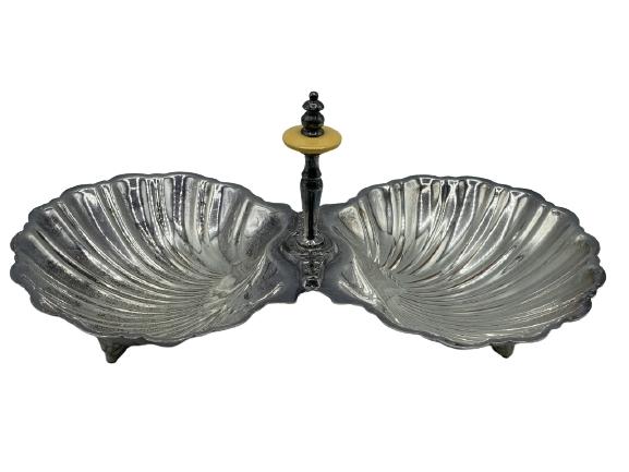 Vintage Silverplate Two Part Candy Nut Dish