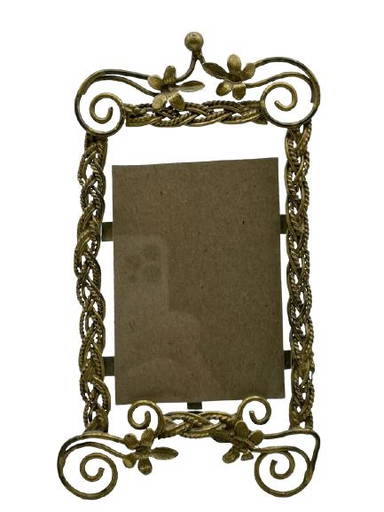 Antique Metal Picture Frame 6"