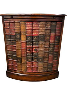 Vintage Walter E. Smithe Stacked Leather Faux Books End Side Table