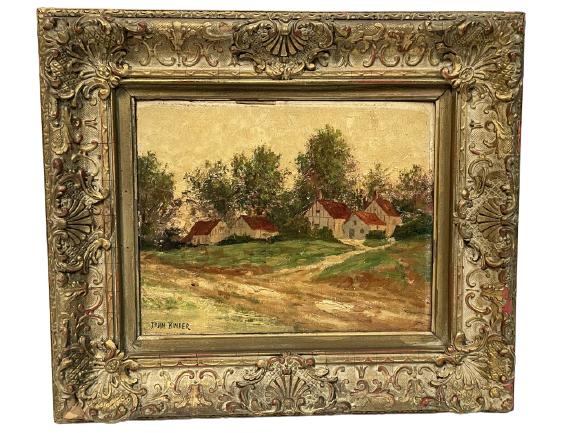 Antique John Binder Landscape Painting 15"