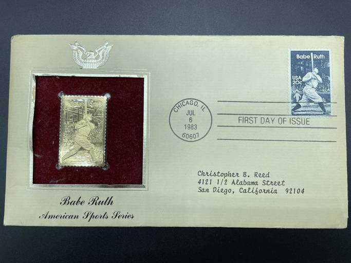 Vintage Babe Ruth Gold Stamp