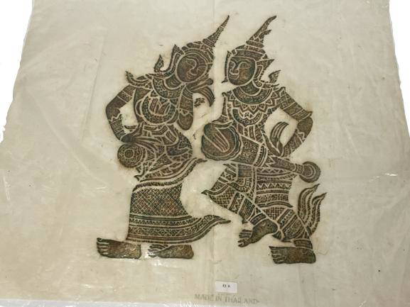 Thailand Wood Block Rice Paper Print 24"