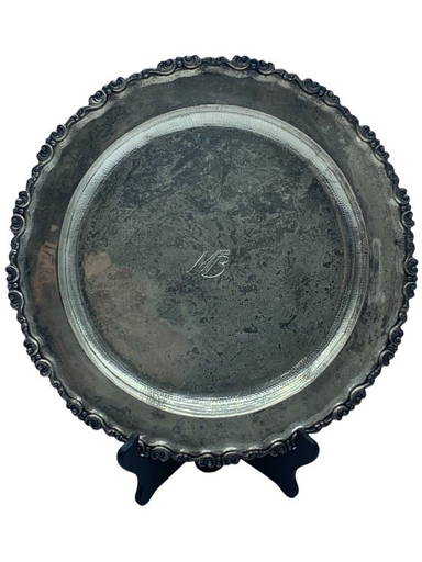 Antique Sterling Silver Platter 634g Columbia