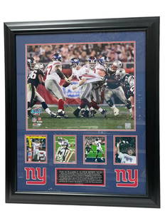 Eli Manning Signed New York Giants Sb Xlii Photo Framed Highland Mint ...