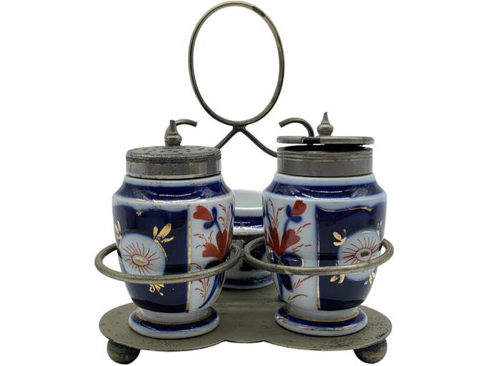 Davenport Imari Style Salt Pepper Condiment Set 6"