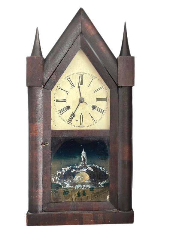 1830 C. Goodrich Sharp Gothic Cathedral Clock 19"