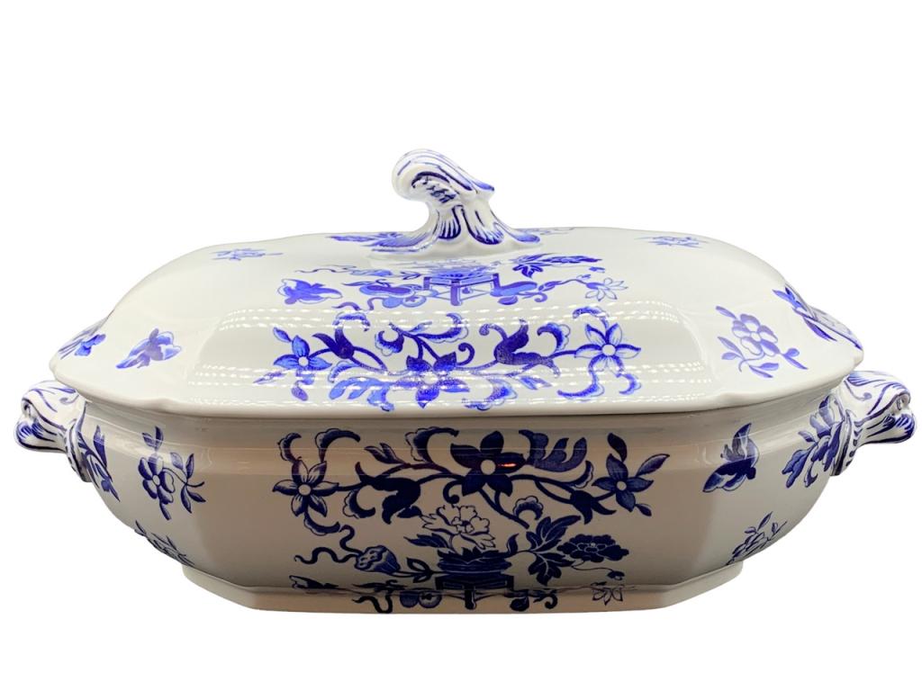 Vtg Copeland Spode New Stone Blue Bowpot