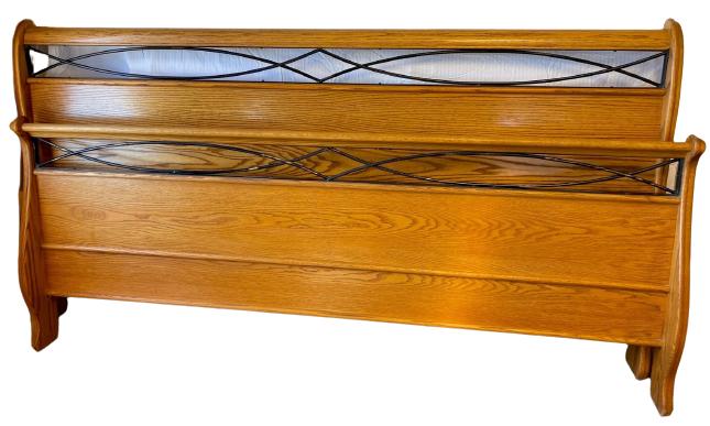 Solid Oak King Size Sleigh Bed