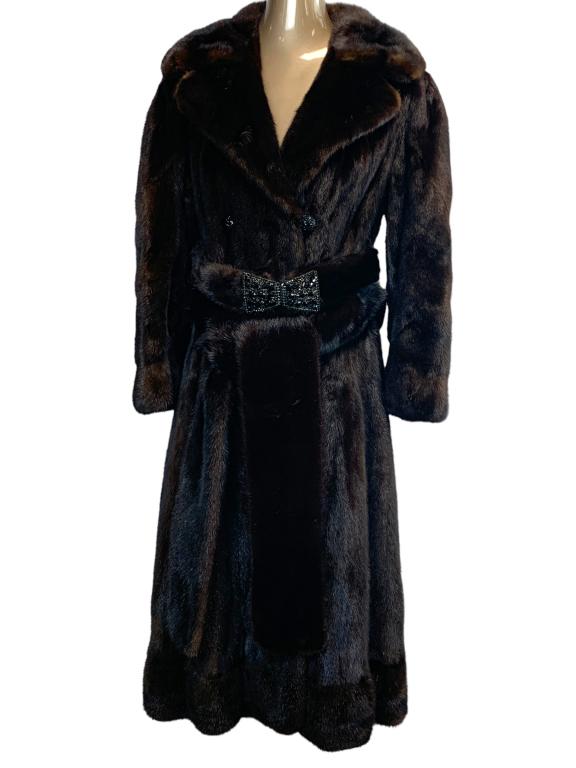 Vtg Custom Full Length Mink Fur Coat 47" Auction