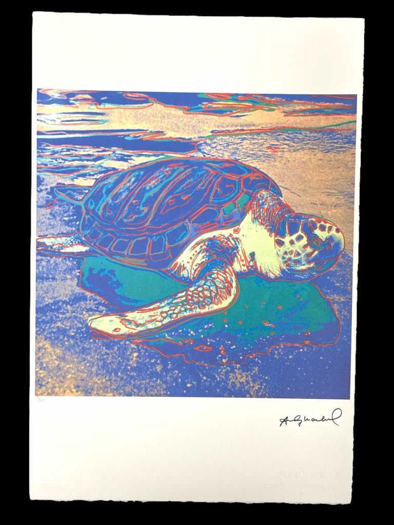 Andy Warhol Pop Art Turtle Lithograph Print 22.5" Auction