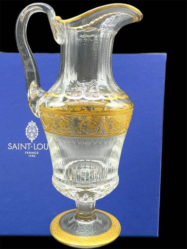 New St. Louis Thistle Gold Water Pitcher W Box