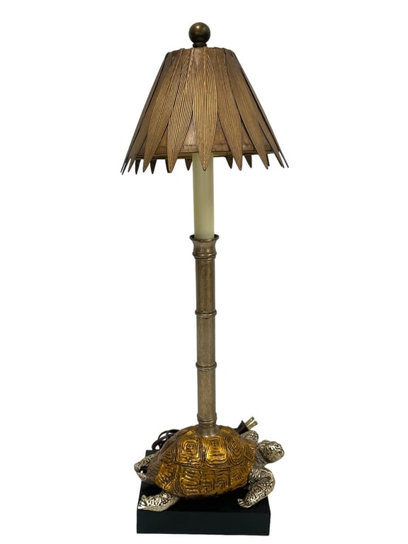 Maitland Smith Style Turtle Lamp 25" Auction